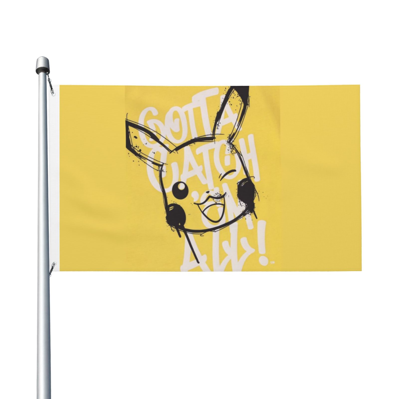 Pokémon Yellow Pikachu 3x5ft Face Flag Fade Proof Holiday Fall Flag ...