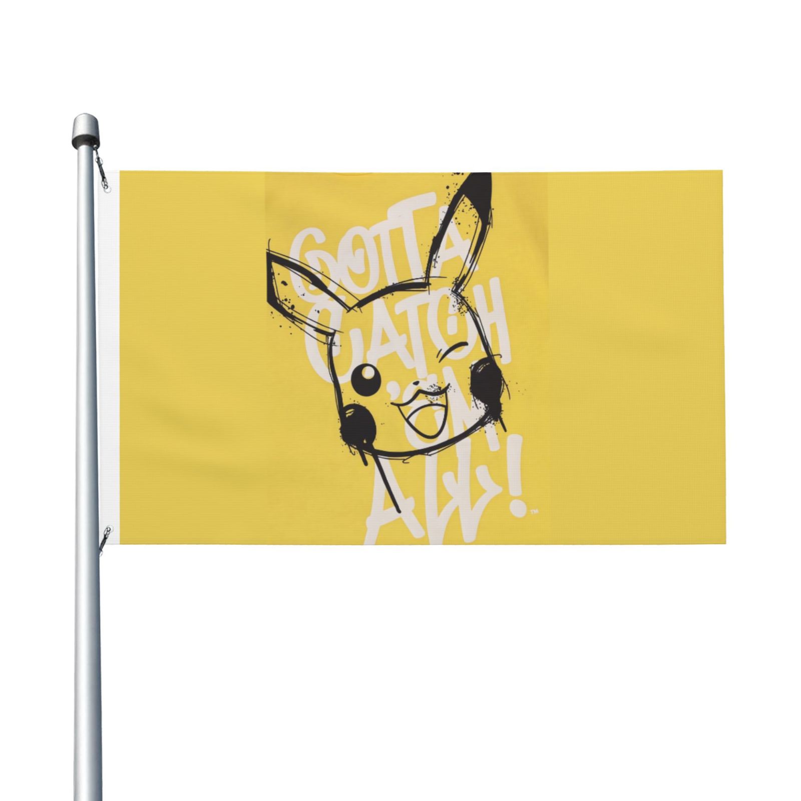 Pokémon Yellow Pikachu 3x5ft Face Flag Fade Proof Holiday Fall Flag ...