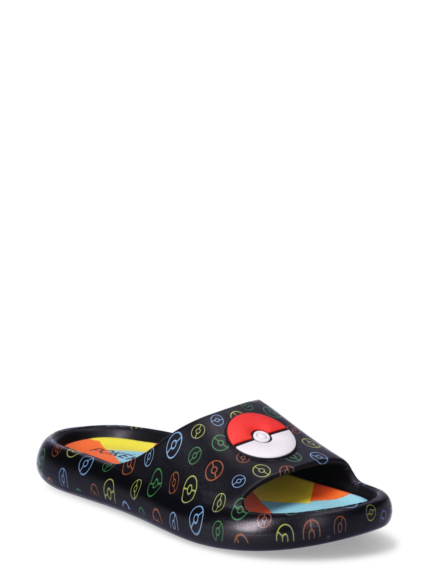 Pokémon Youth Boys Pokeball Comfort Slide Sandal, Sizes 11/12 - 6 ...