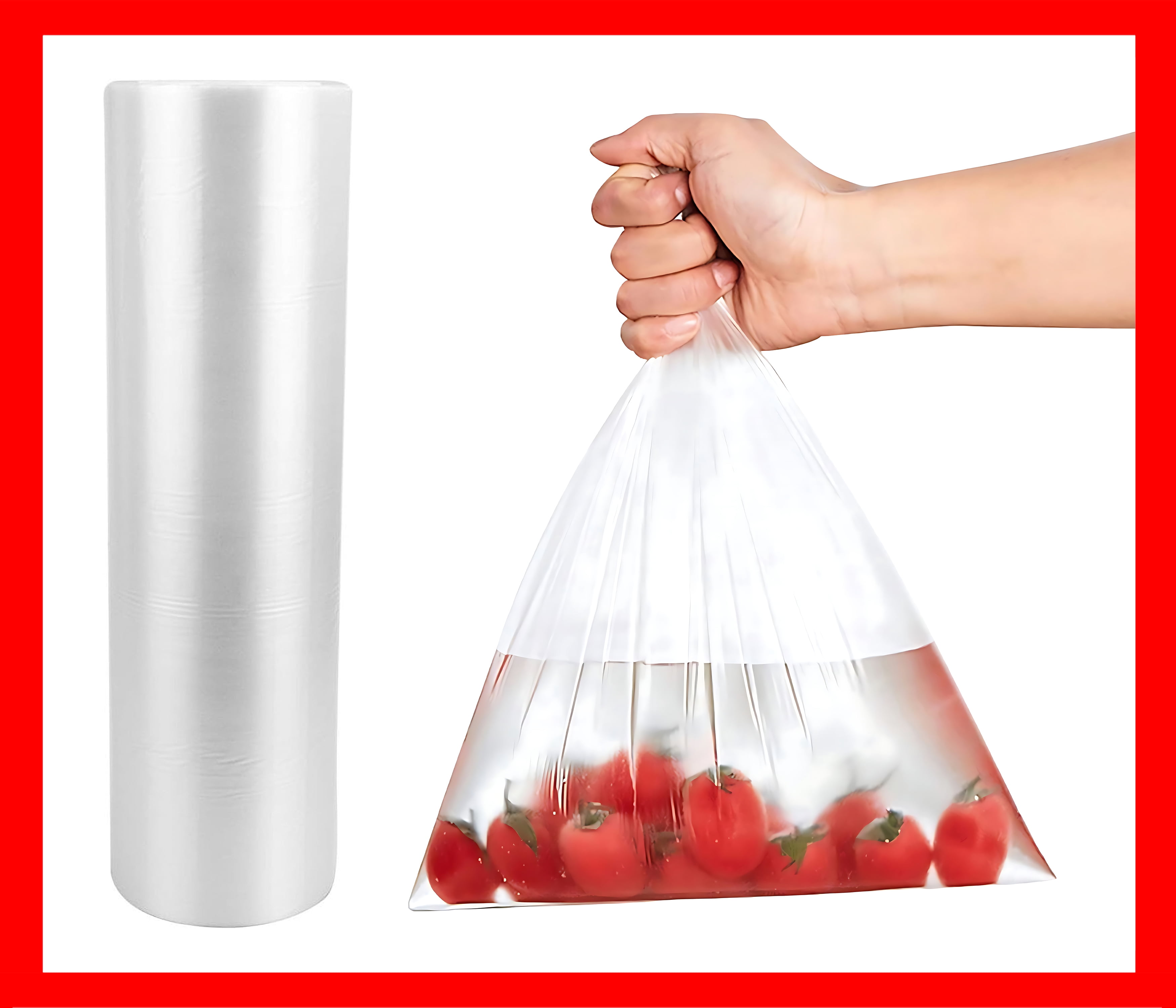 Pokanic 12" x 20" - 360 Bags Clear Plastic Produce Bags Reusable ...