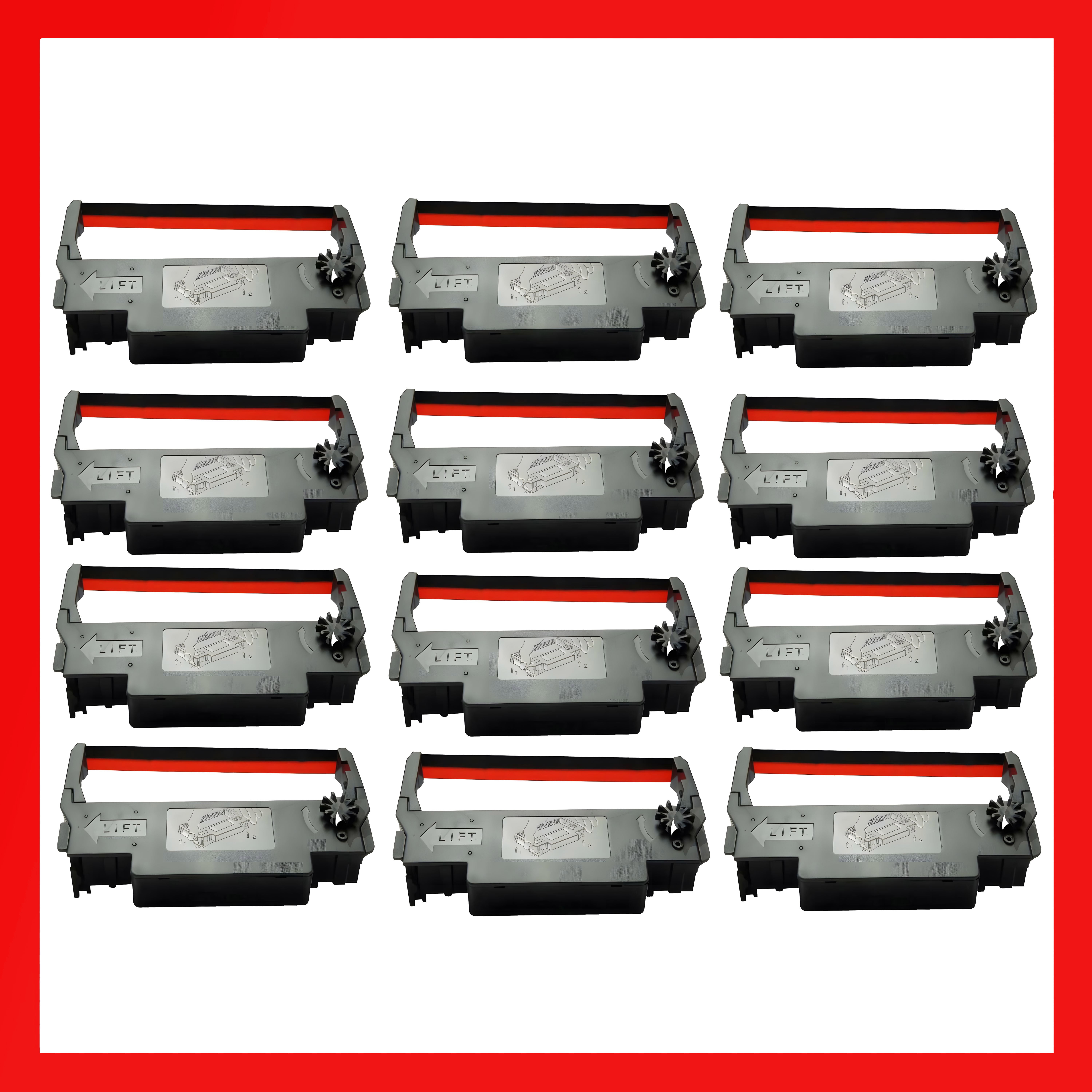 Pokanic ERC-30 Black and Red Ink Ribbon x 12 Pack Cartridge Roller ...