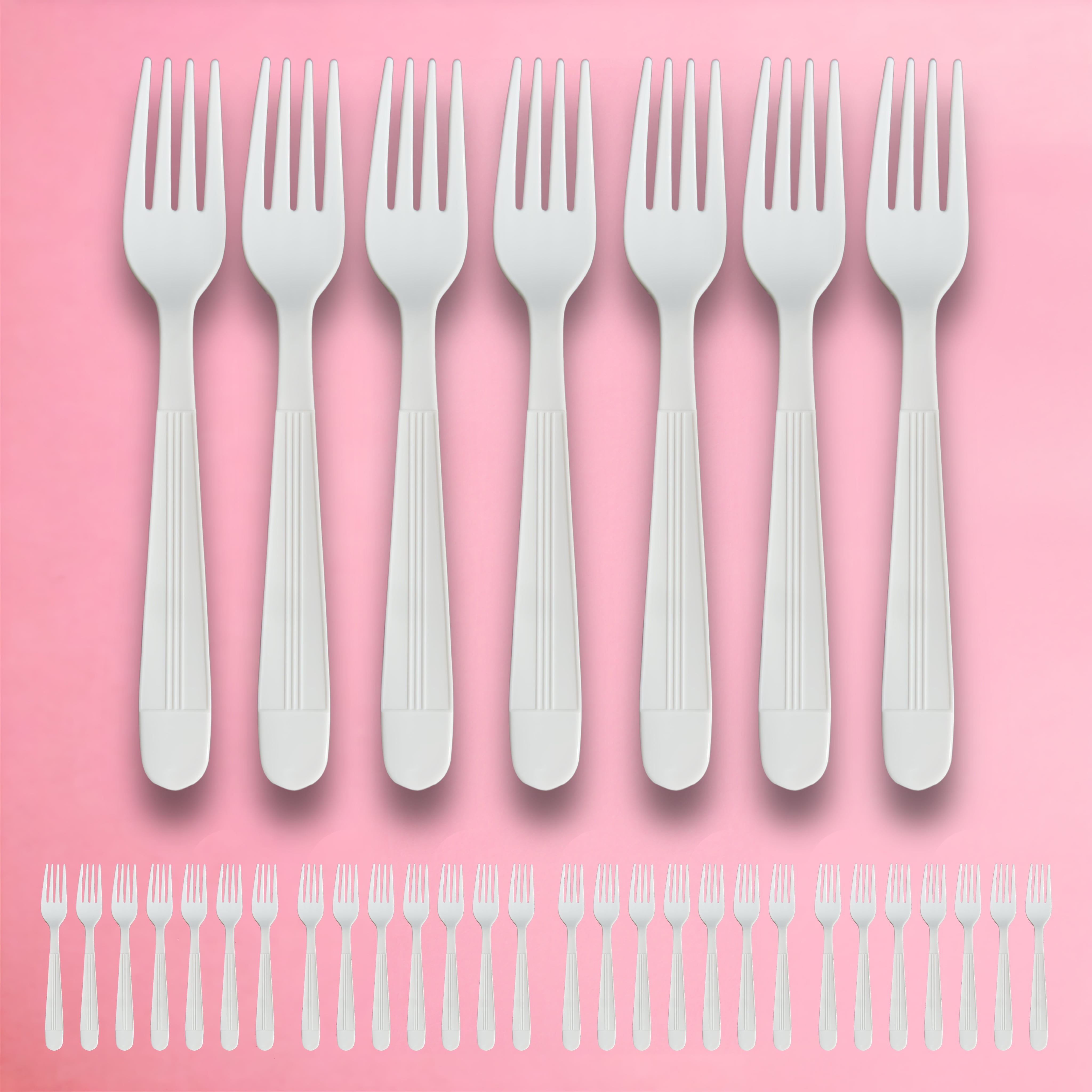 Pokanic Plastic Utensils Fork Individual packaging Silverware Bulk Pack ...
