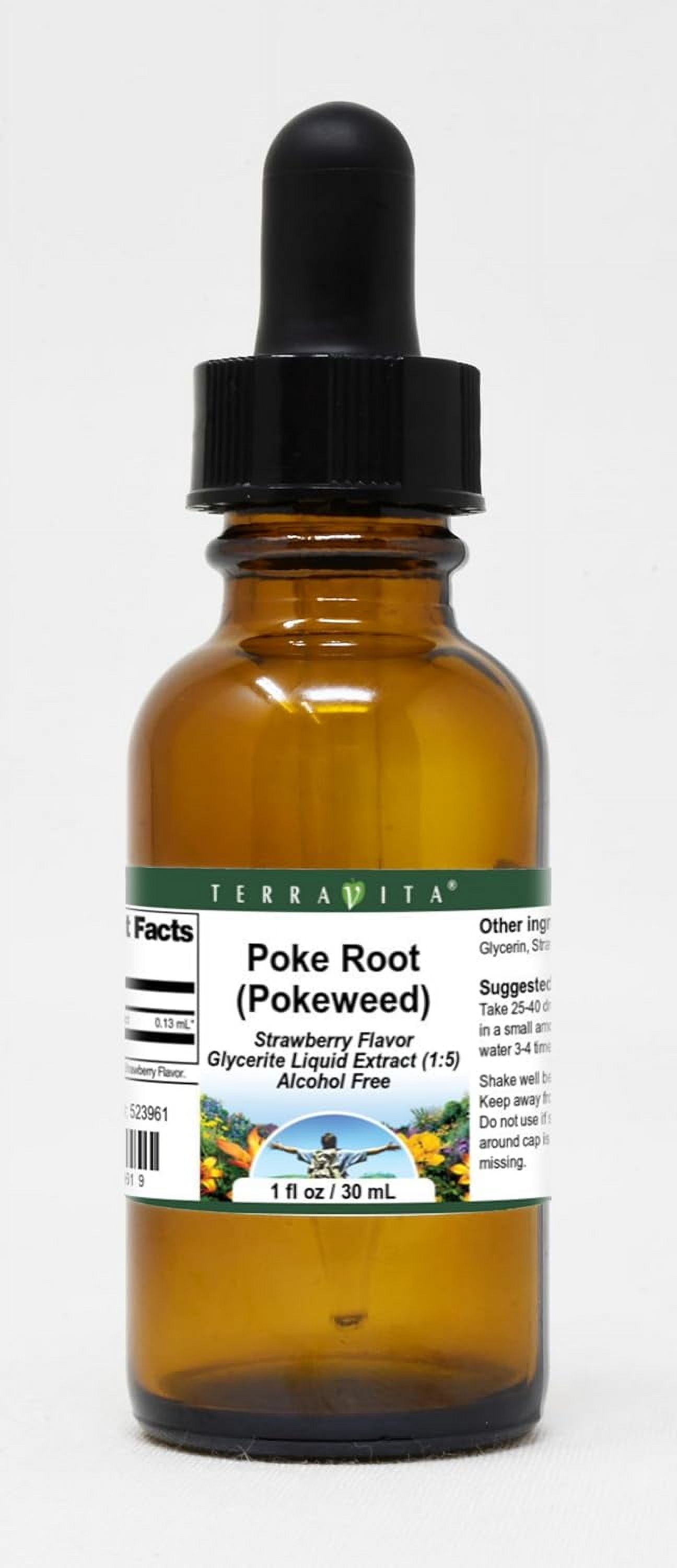 Poke Root (Pokeweed) Glycerite Liquid Extract (1:5) - Stberry Flavored ...