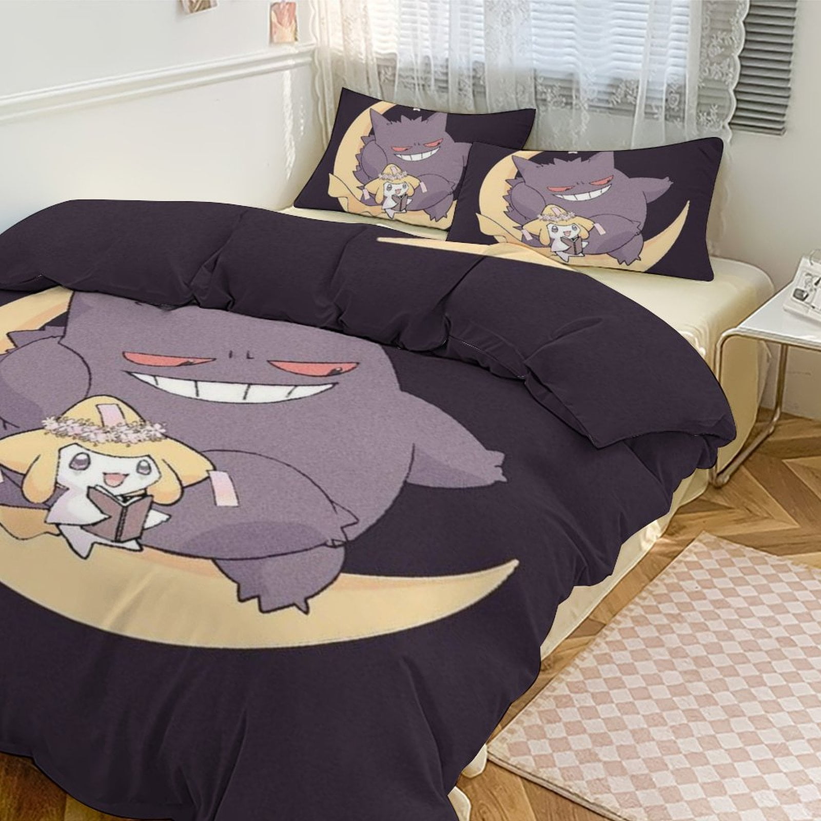 Poke-mon Bedding Set Anime Three-piece for Boys Girls Teens Twin Poke ...