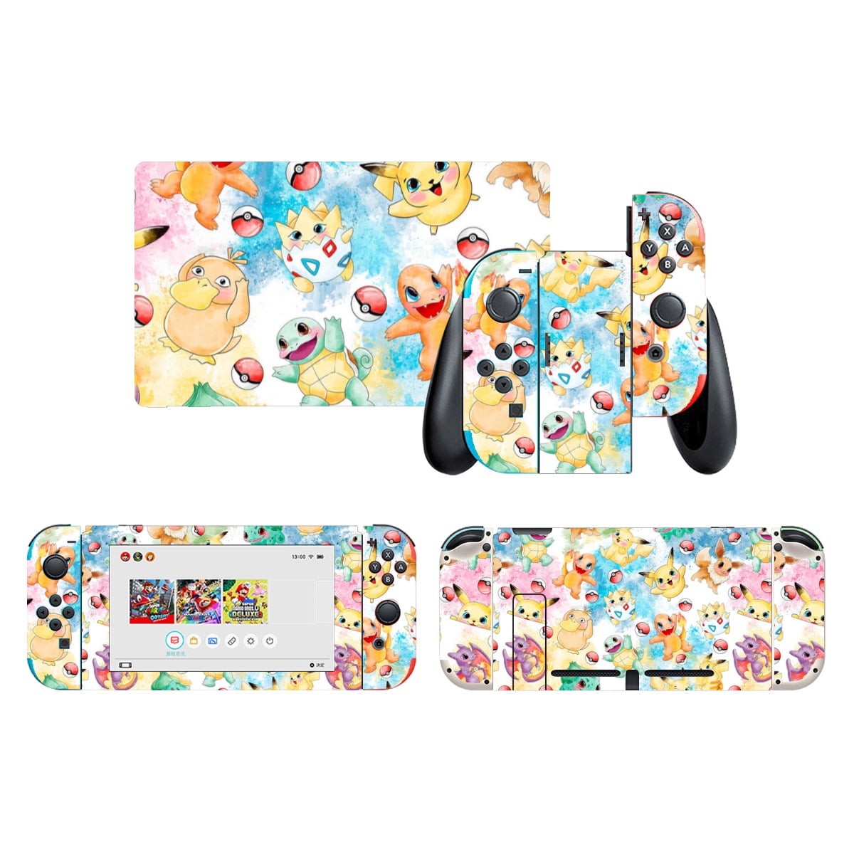 Poke mon Game Switch Skin - Anime Cartoon Game Sticker, No Bubble ...