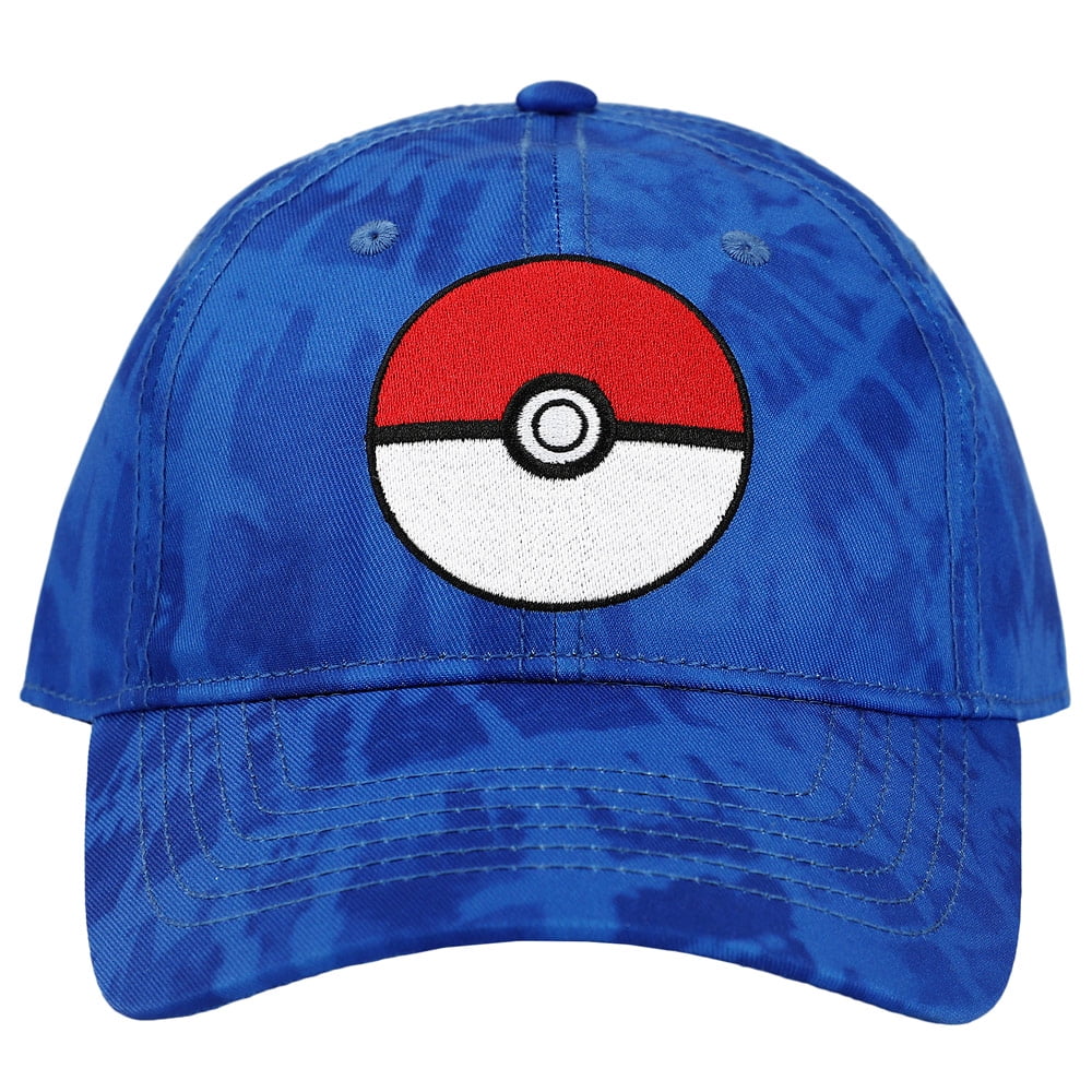 Pokeball Embroidered Blue Tie Dye Cotton Twill Pokemon Baseball Hat ...