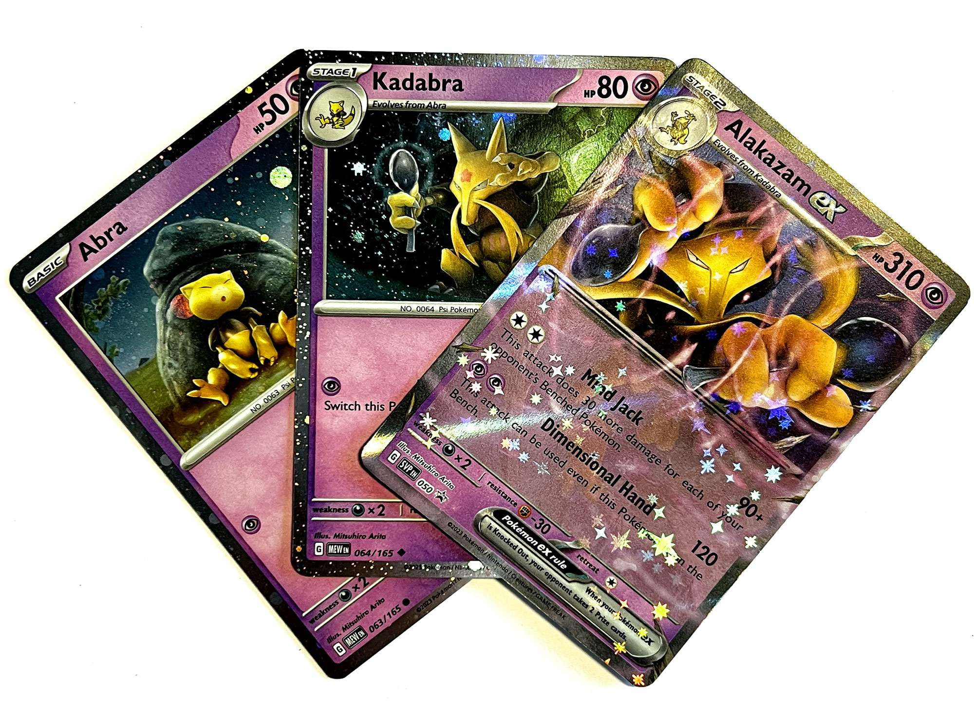 Pokemon 151 Abra, Kadabra & Alakazam Set of 3 Foil Promo Single Cards ...