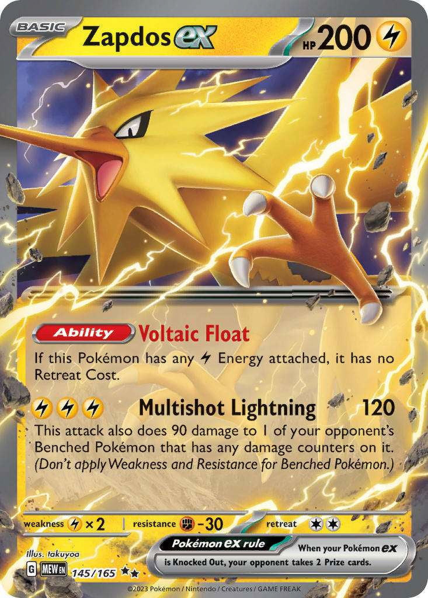 Pokemon 151 Double Rare Zapdos ex #145 - Walmart.com