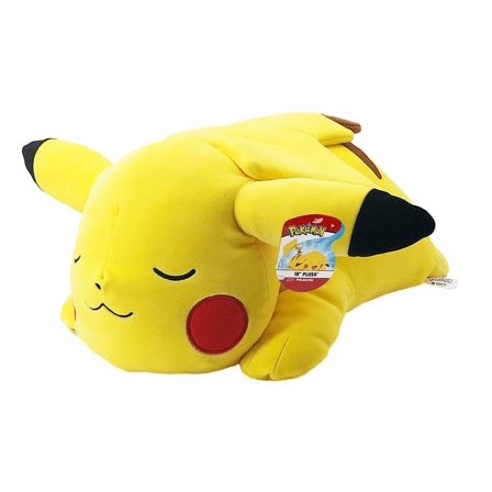 Free Shipping! Pokemon Sleeping Plush Pikachu 18-Inch Soft Cuddly Toy ...