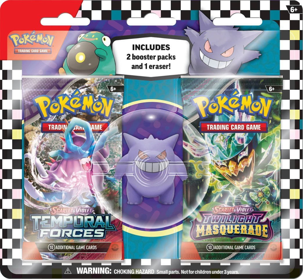 Pokemon 2024 Back to School Gengar Eraser Blister Pack (2 Booster Packs ...