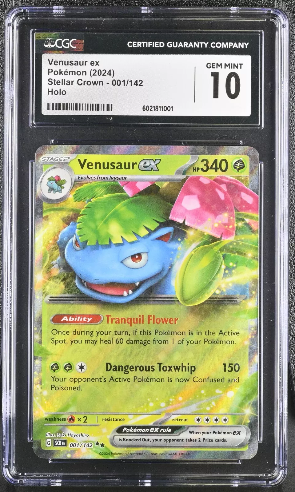 Pokemon 2024 Venusaur ex #001 Holo Stellar Crown CGC 10 Gem Mint - Walmart.com