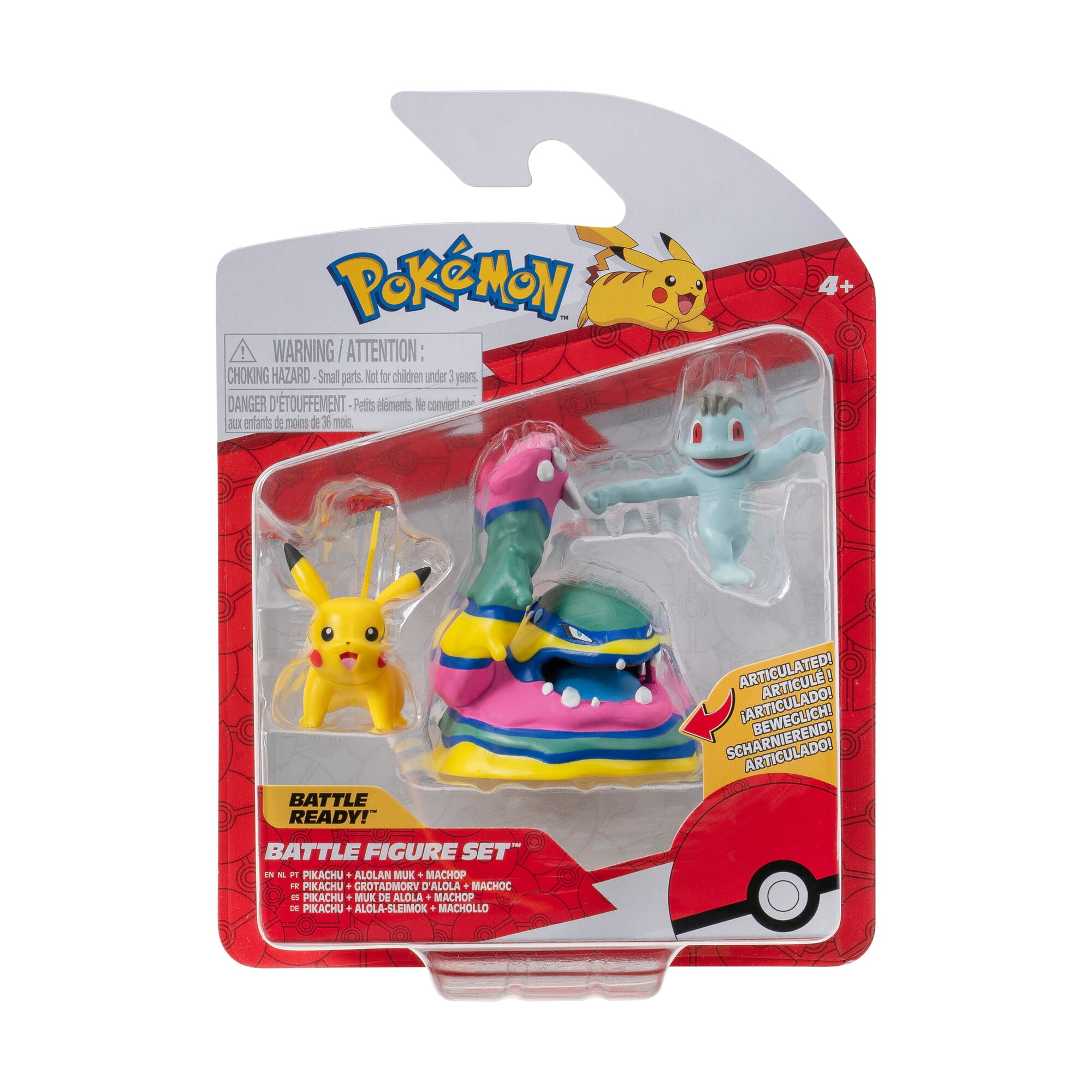 Pokemon Battle Figure 3 Pack - Features 2-inch Pikachu and Machop and 3 ...