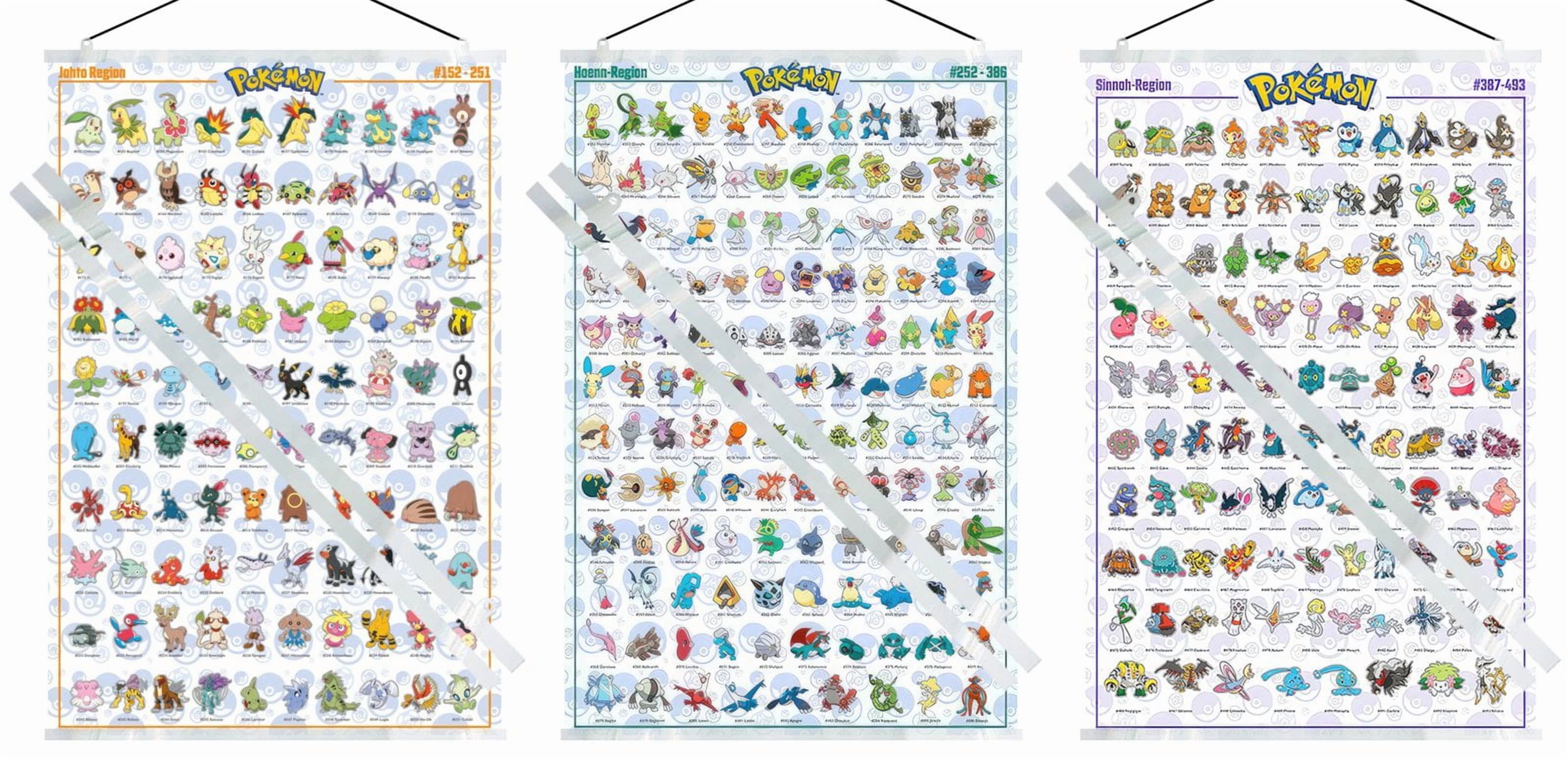 Pokemon - 3 Piece Gaming TV Show Poster Set (The Regions - Johto, Hoenn ...