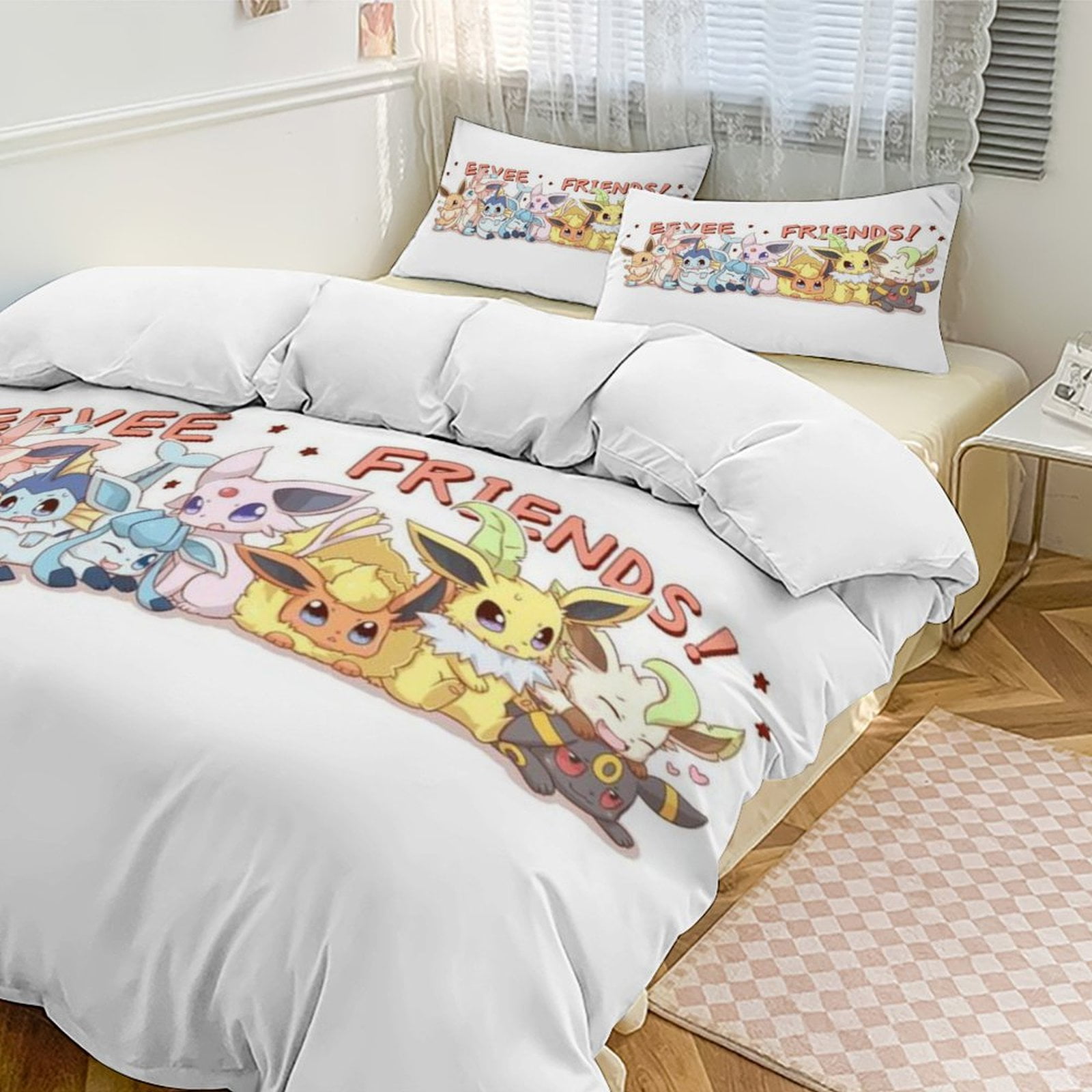 Pokemon 3 Pieces Bed Set Cute Bedding Sets All Seasons, 1 Comforter ...