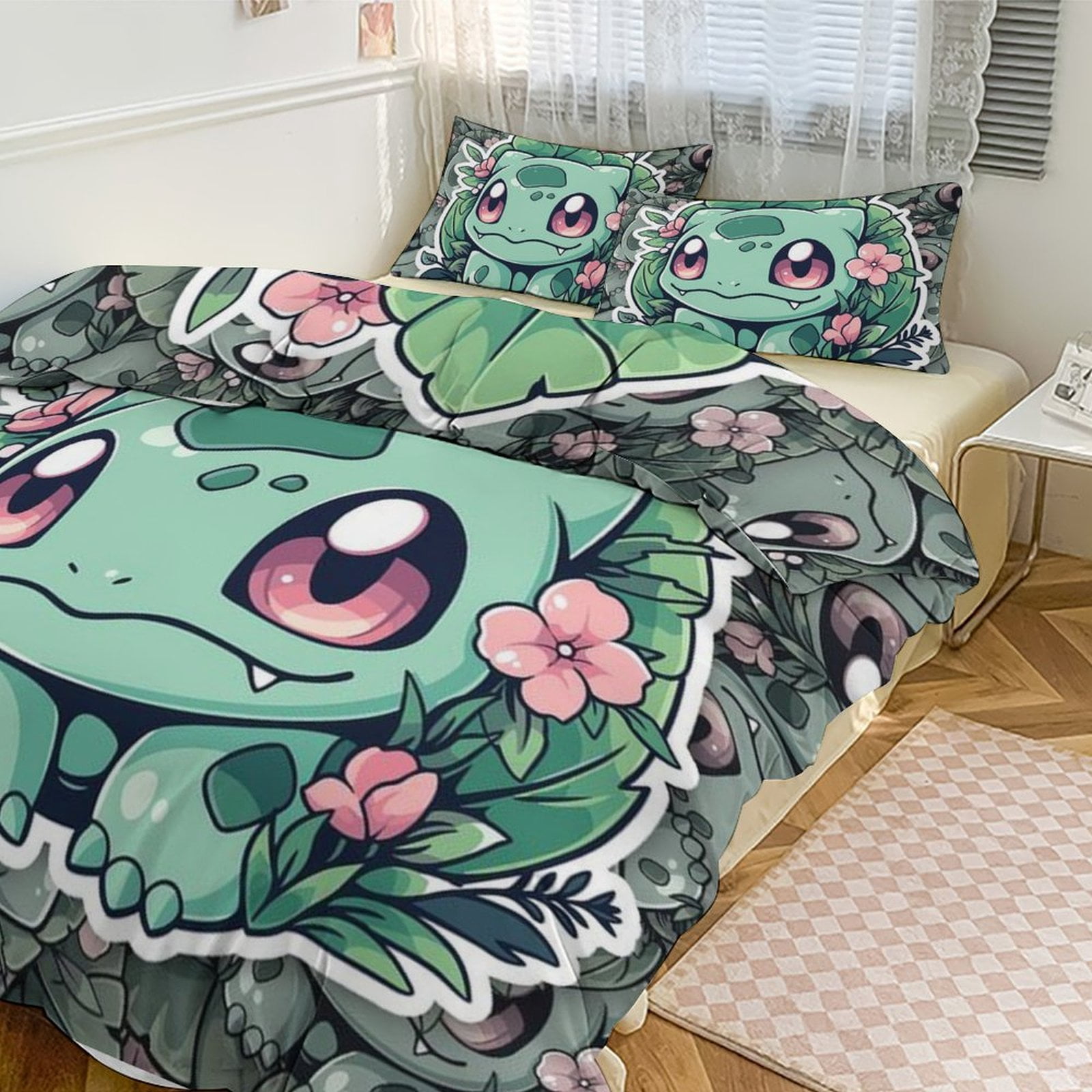 Pokemon 3 Pieces Bed Set Cute Bedding Sets All Seasons, 1 Comforter ...