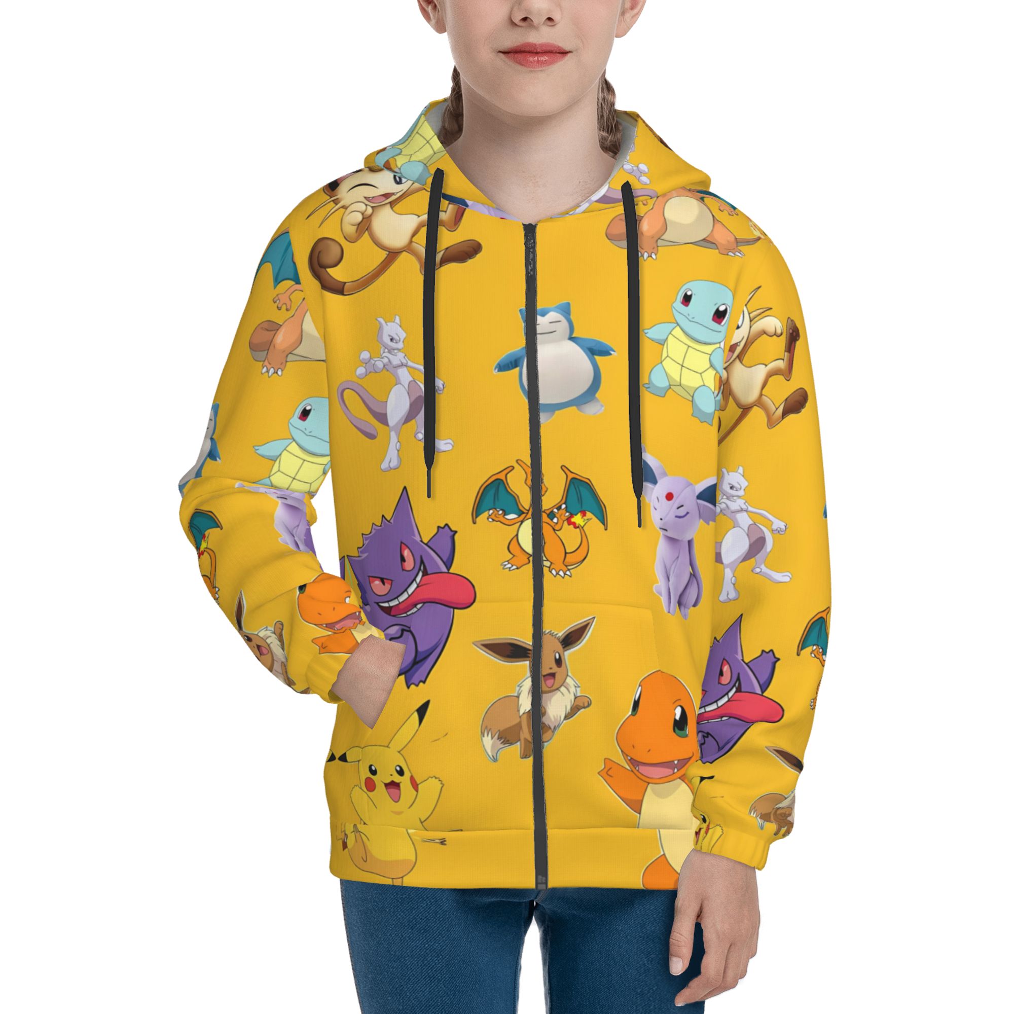 Pokemon 32 Boys/Girls/Teens 3d Digital Print Full Zip Unisex Hooded ...