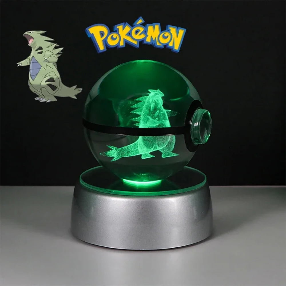 Pokemon 3D Crystal Ball Figure Toys Pokeball Gengar Gyarados Mimikyu ...
