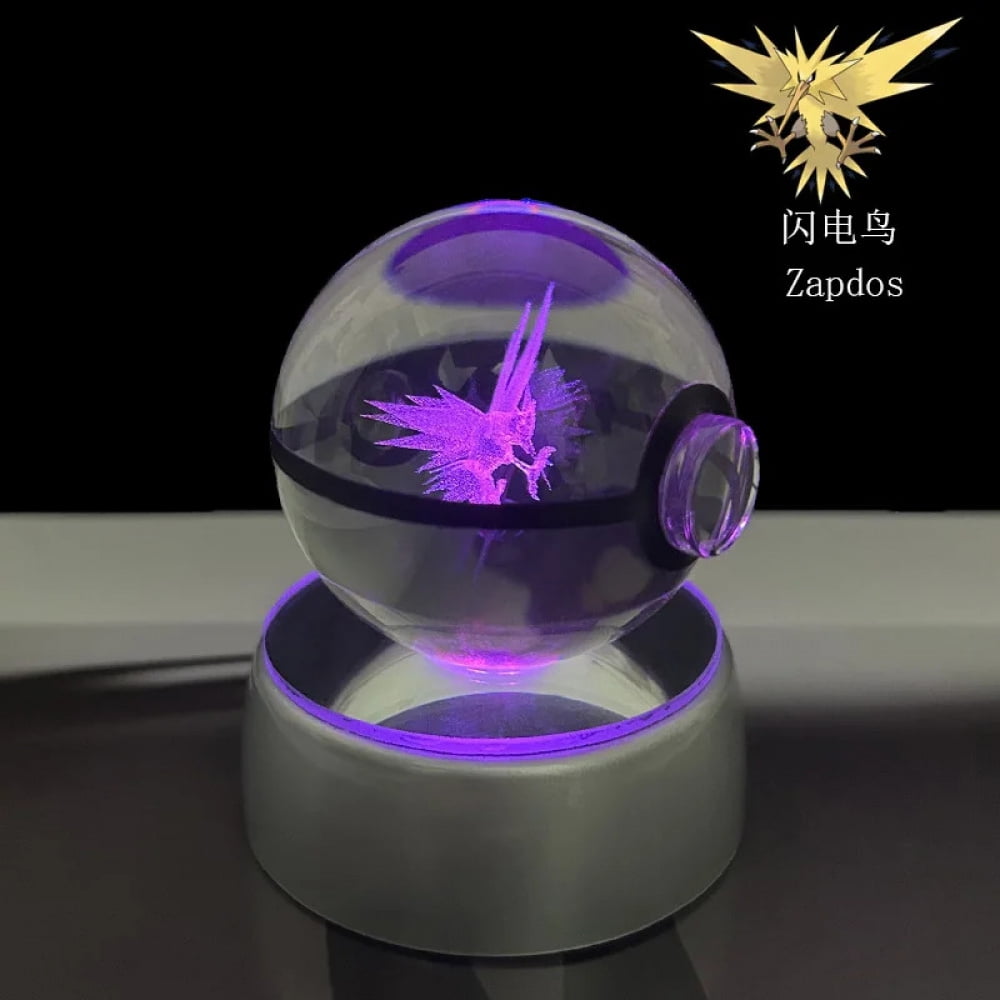 Pokemon 3D Crystal Ball Pikachu Gengar Eevee Mewtwo Anime Game Pokeball ...