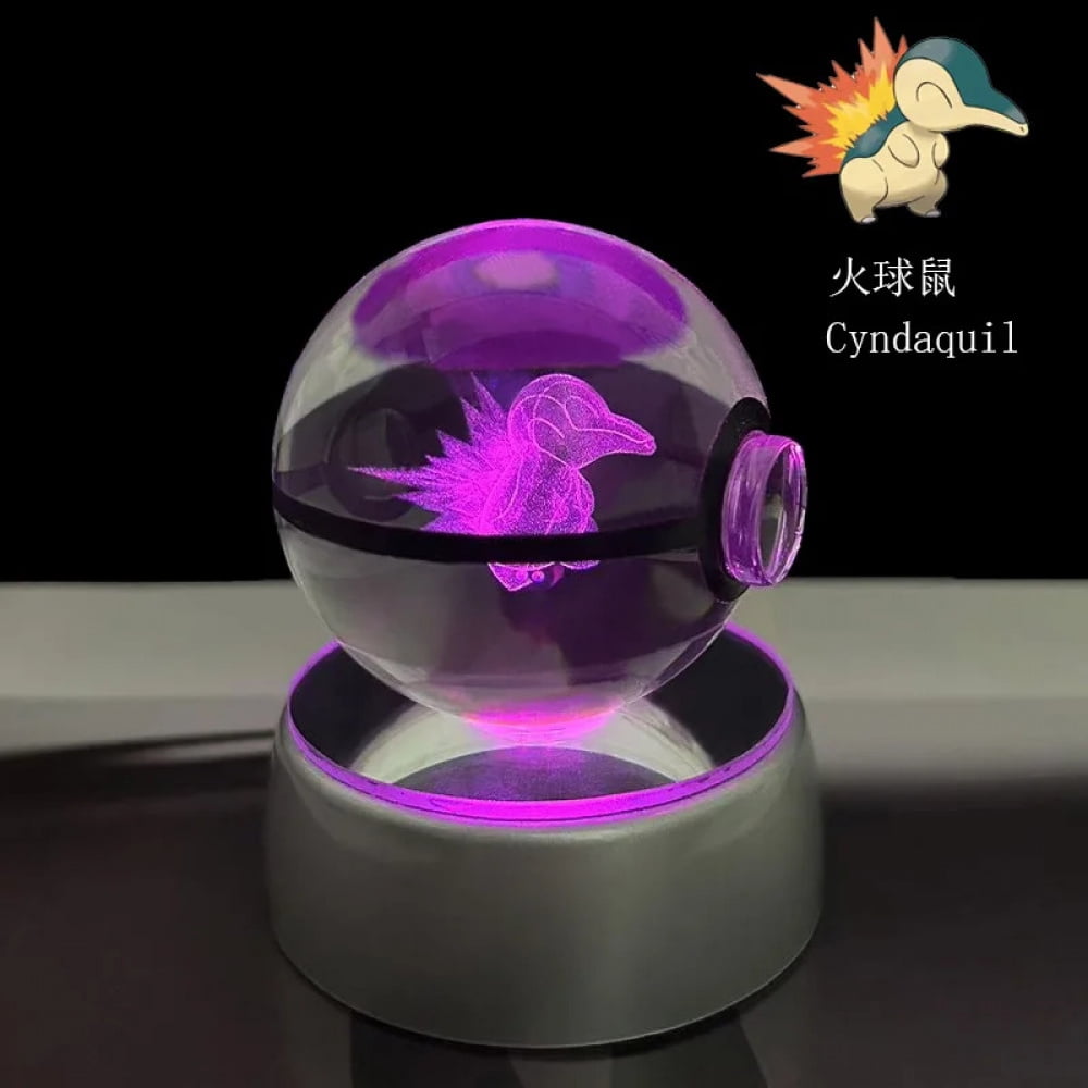 Pokemon 3D Crystal Ball Pikachu Gengar Eevee Mewtwo Anime Game Pokeball ...