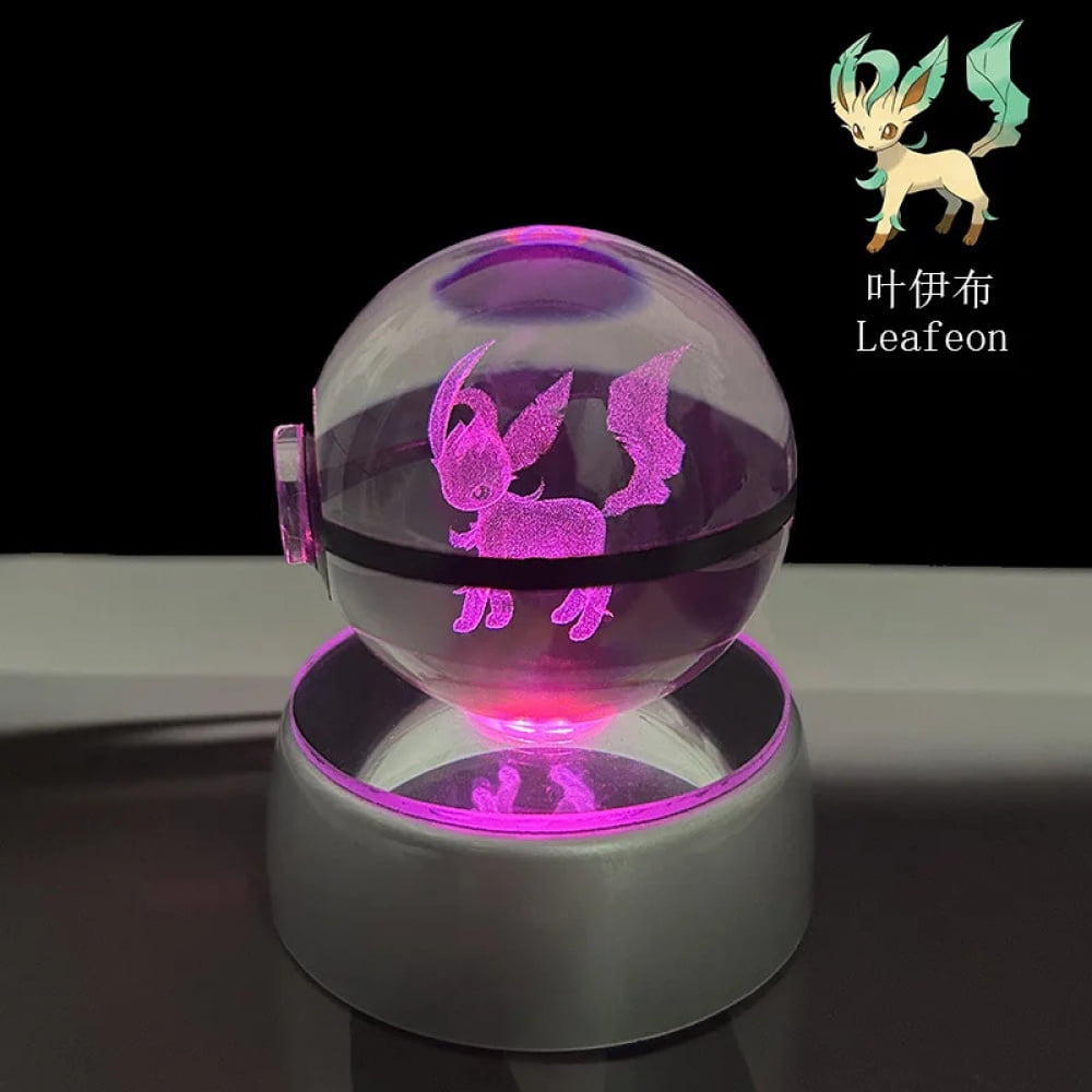 Pokemon 3D Crystal Ball Pikachu Gengar Eevee Mewtwo Anime Game Pokeball ...