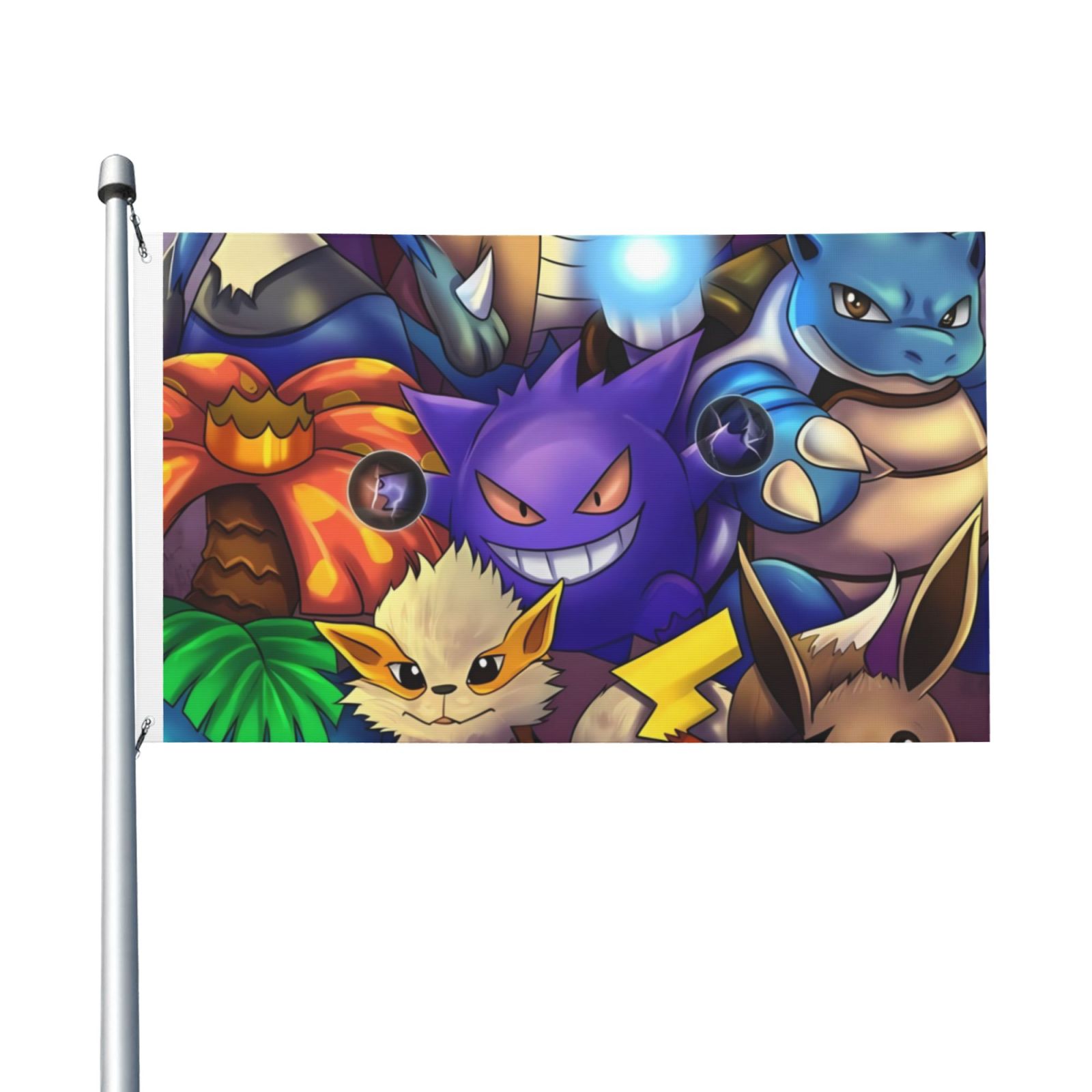 Pokemon 3x5ft Face Flag Fade Proof Holiday Fall Flag Outdoor Banner ...