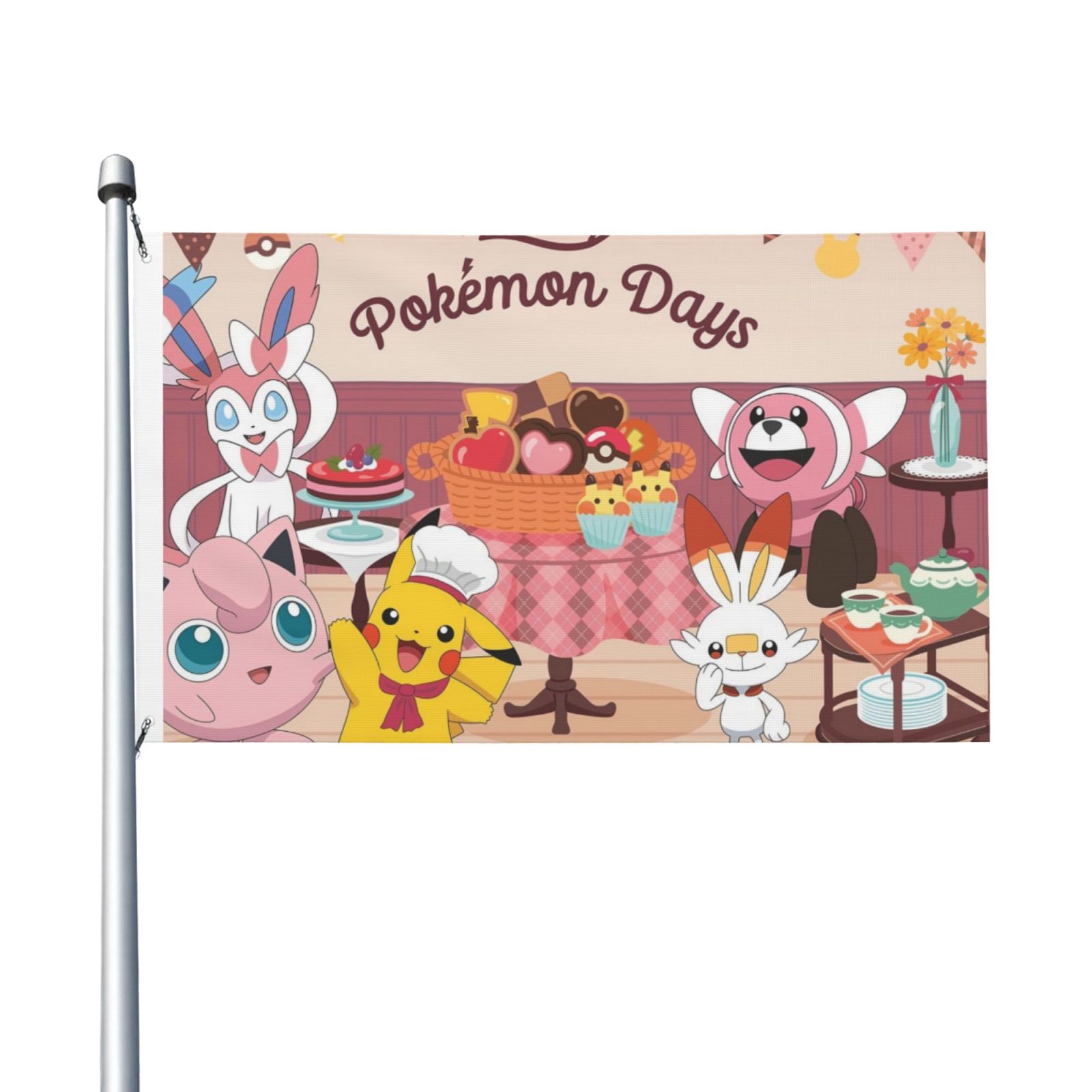 Pokemon 3x5ft Face Flag Fade Proof Holiday Fall Flag Outdoor Banner ...