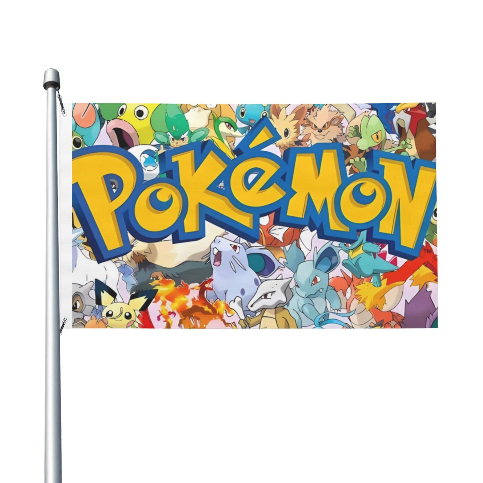 Pokemon 3x5ft Face Flag Fade Proof Holiday Fall Flag Outdoor Banner ...