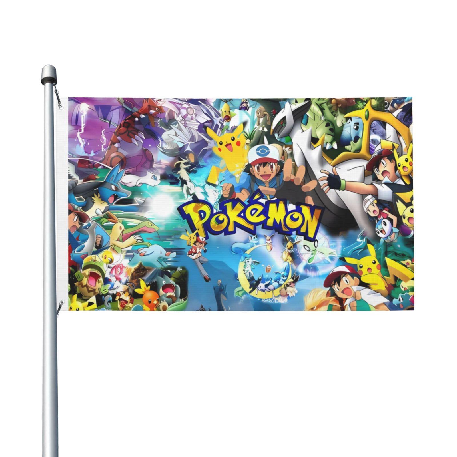 Pokemon 3x5ft Face Flag Fade Proof Holiday Fall Flag Outdoor Banner ...