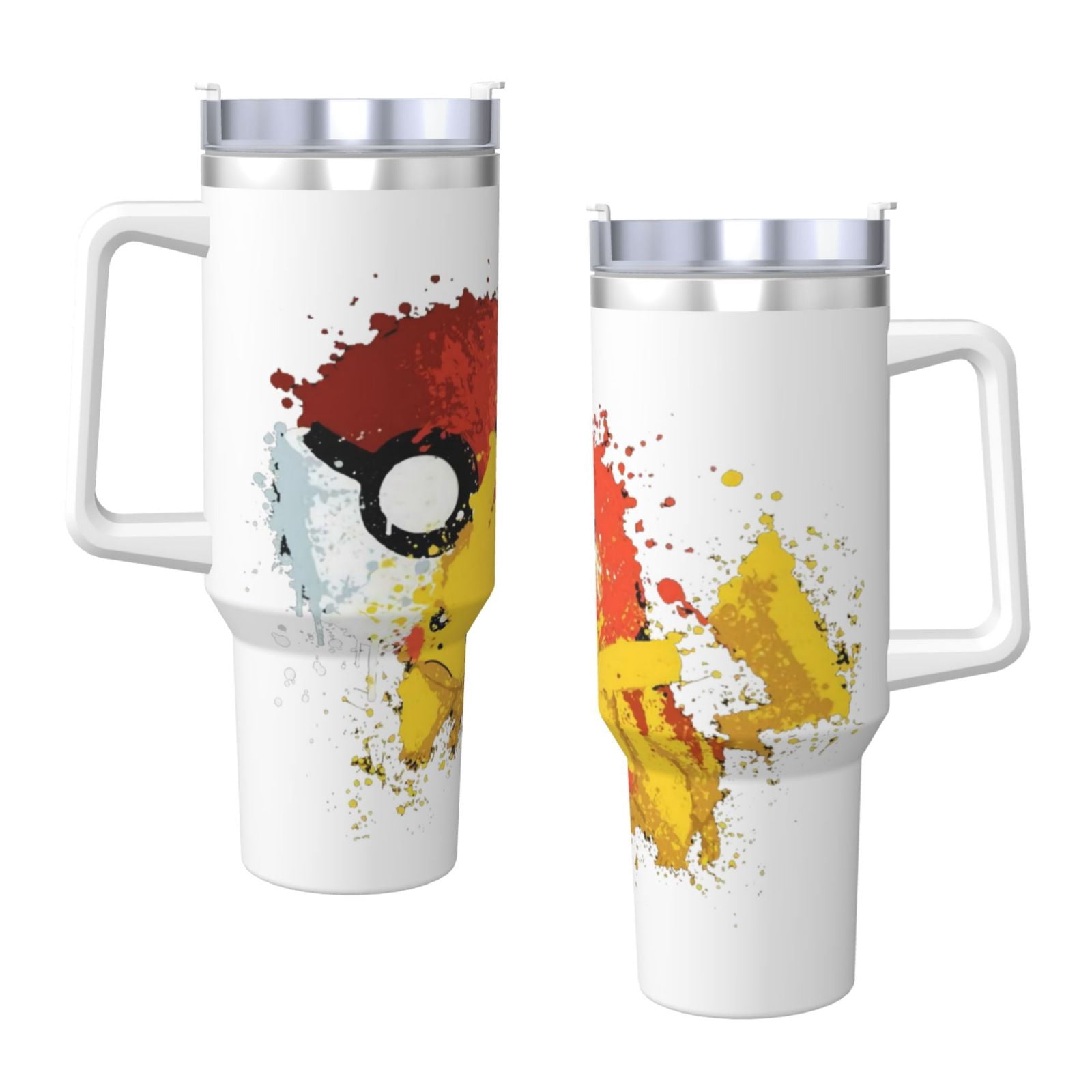 Pokemon 40 Oz Tumbler With Handle And Straw Double Wall Stainless Steel ...