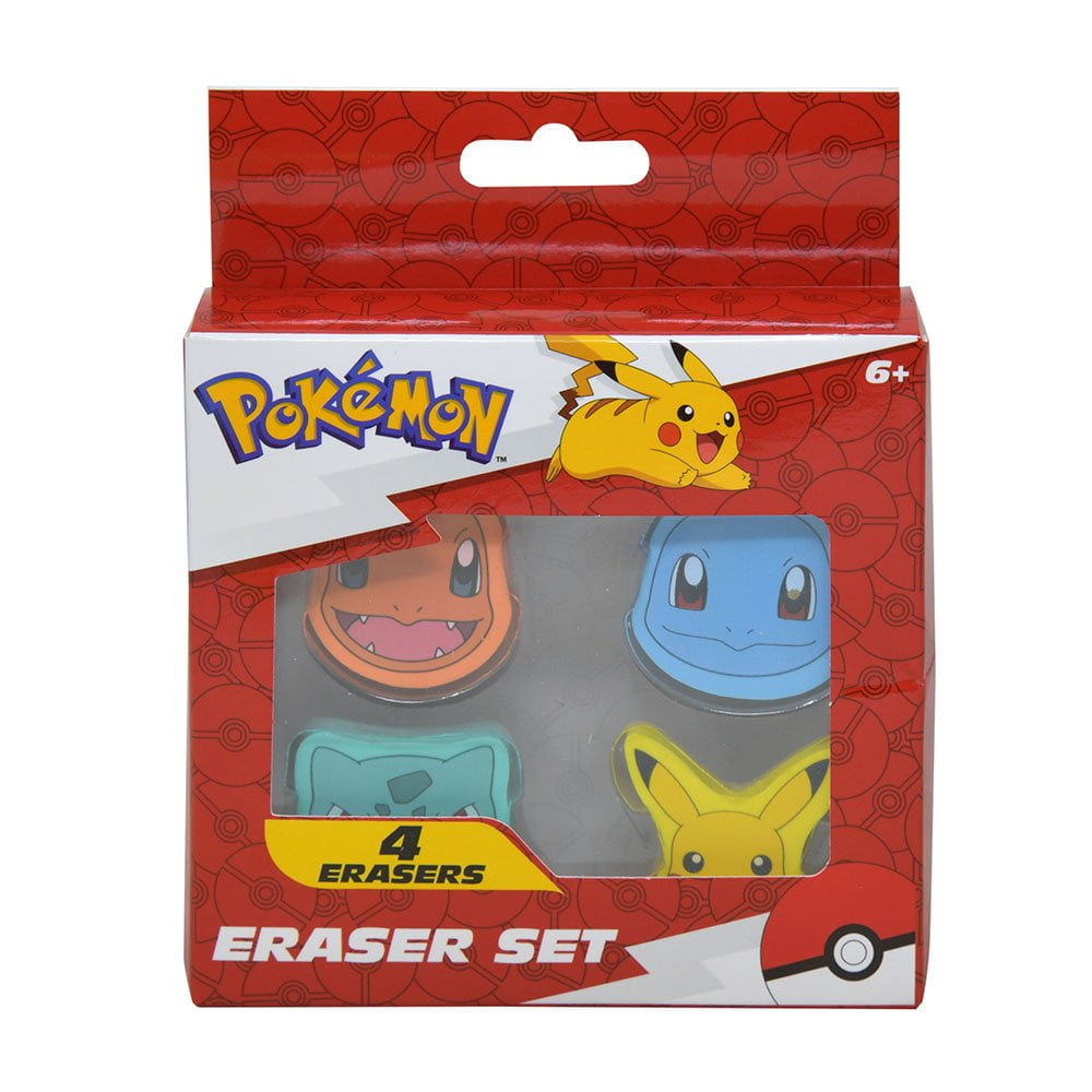 Pokemon 4pk Shaped Erasers in Box - Walmart.com