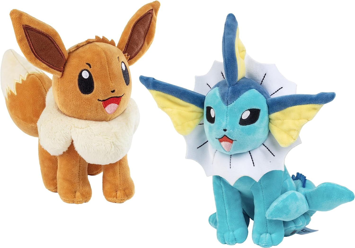 Pokemon 8" Eevee & Vaporeon Plush Stuffed Animal Toys, 2-Pack - Eevee ...