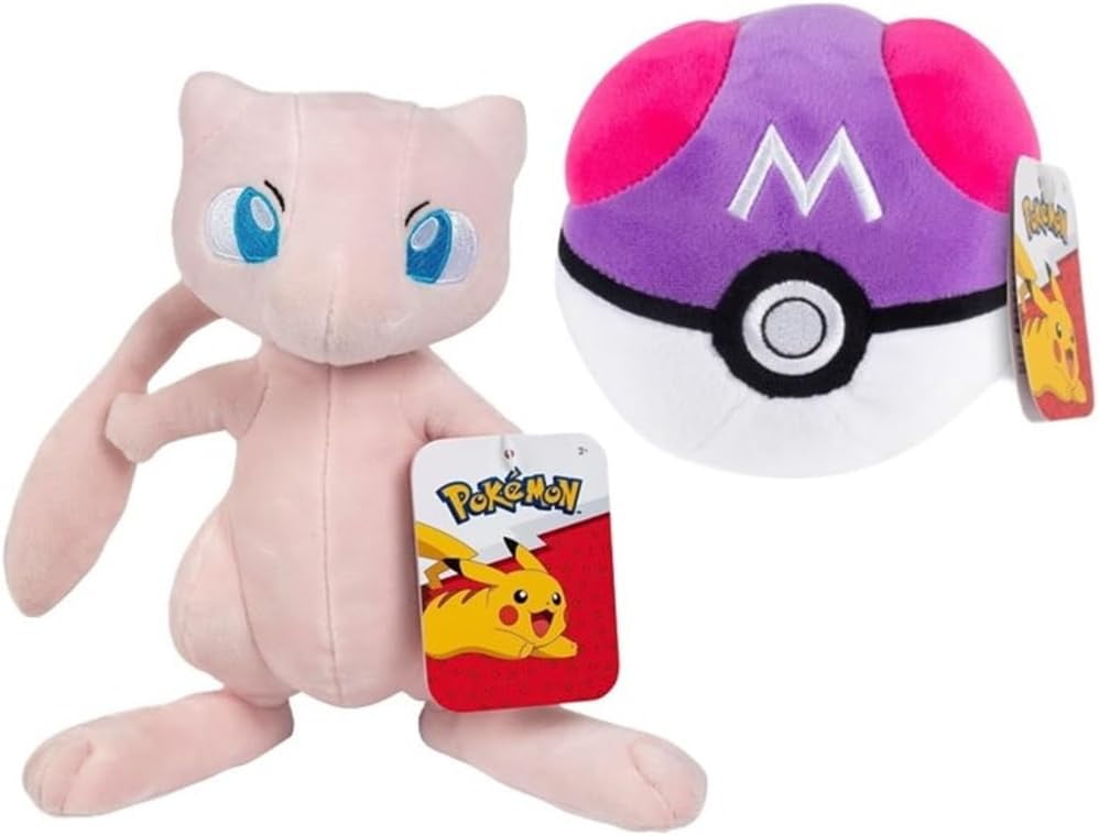 Pokemon 8" Mew & 5" Master Ball Plush 2-Pack - Officially Licensed ...