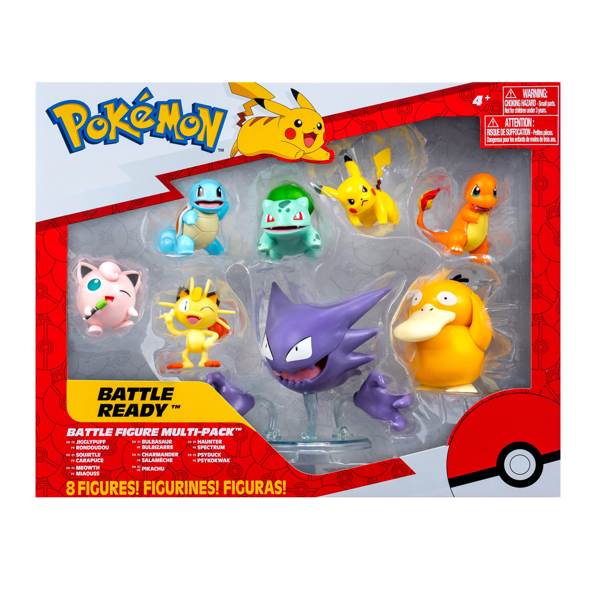 Pokémon 8 Pack, 2-inch and 3-inch Battle Figures, Pikachu, Bulbasaur ...