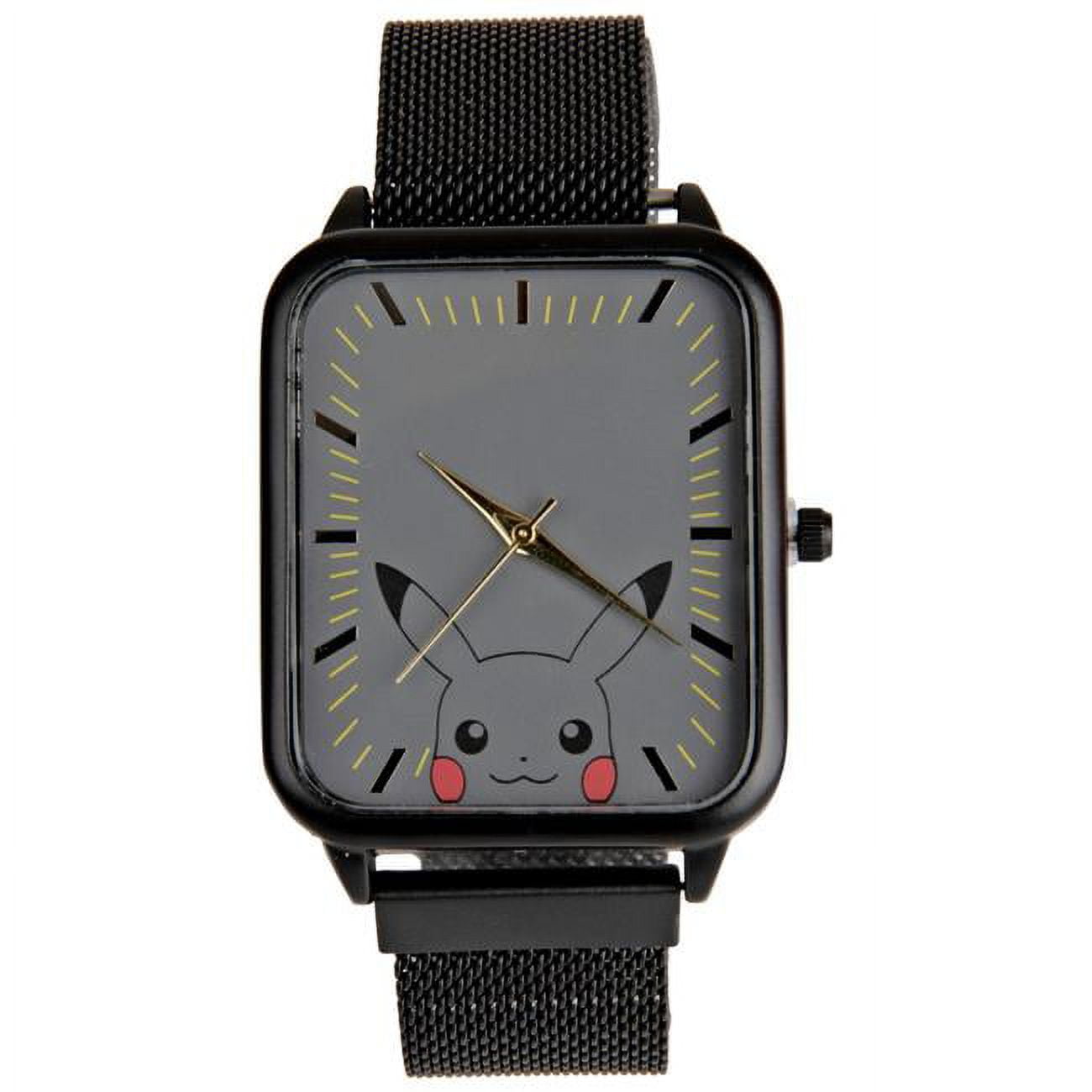 Pokemon 833642 Pokemon Cute Pikachu Square Watch Face with Mesh Band ...