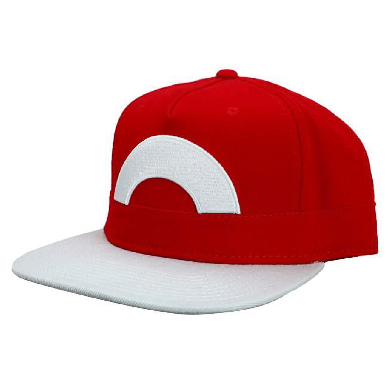 Pokemon 861534 Ash Ketchum Cosplay Flat Bill Snapback Hat, Red ...