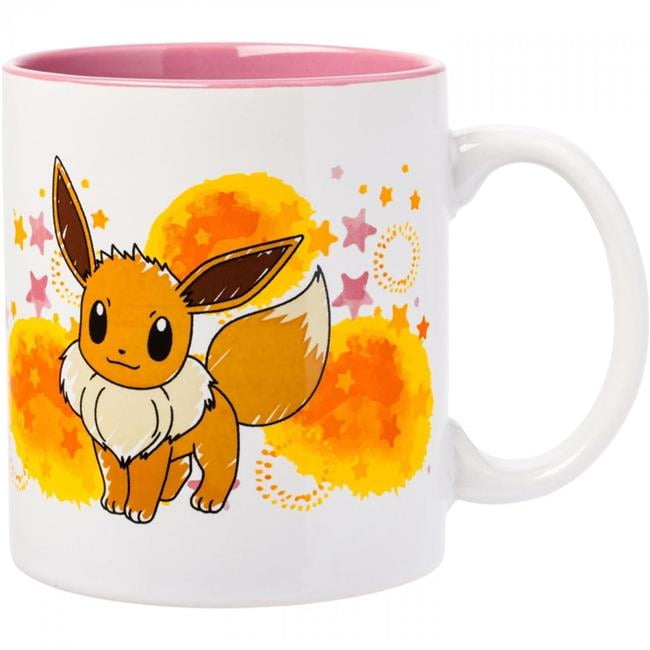 Pokemon 888044 20 oz Pokemon Eevee Star Splatter Ceramic Camper Mug ...