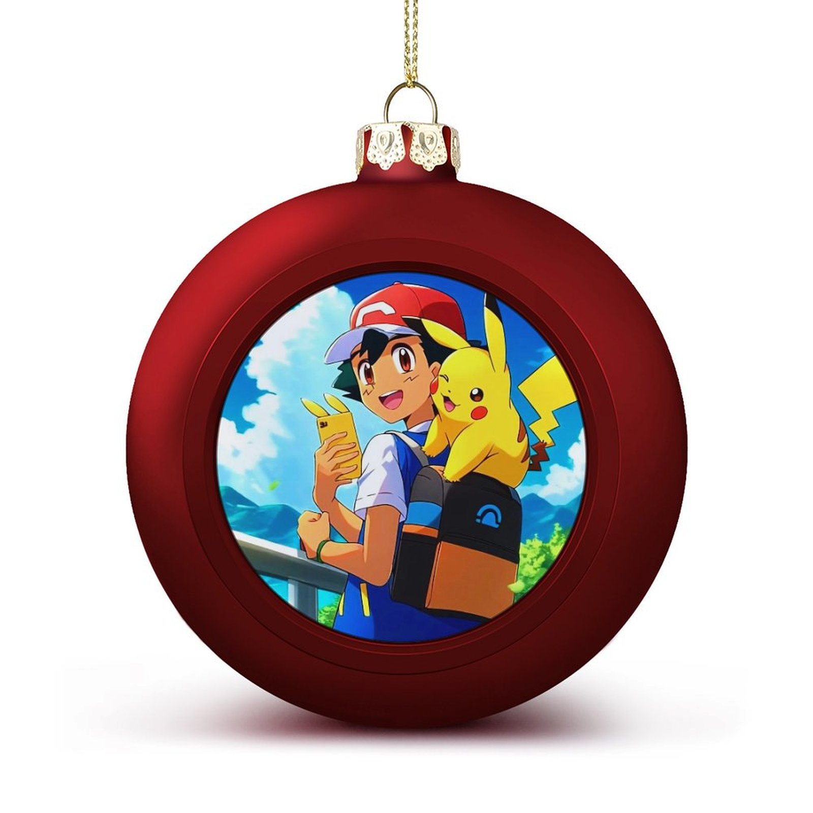 Pokemon And Ash Christmas Ball Ornaments for Tree,Red and Green ...