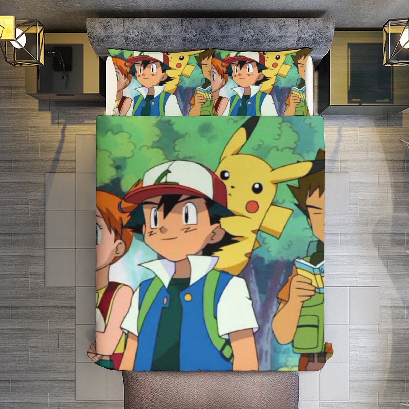 Pokemon And Ash Friends Duvet Cover Set with 2 Pillowcases for All ...