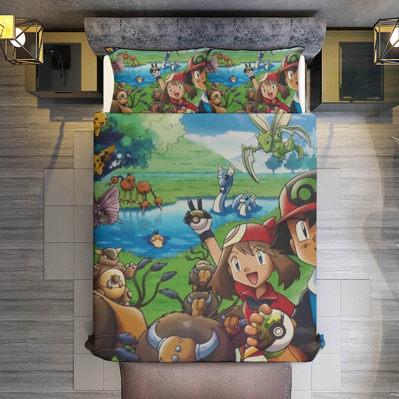 Pokemon And Ash Friends Duvet Cover Set with 2 Pillowcases for All ...