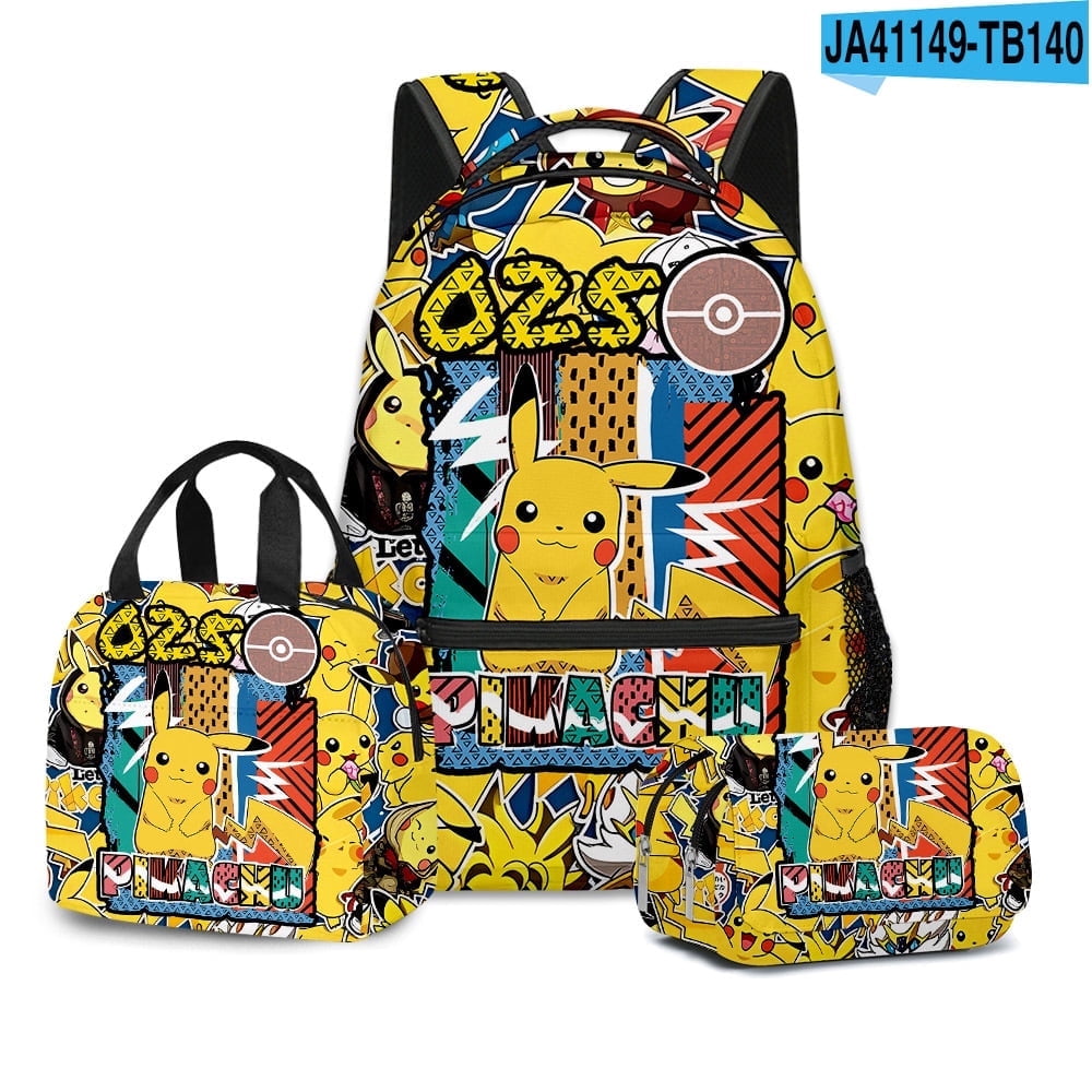 Pokemon Anime Backpacks Sets, Cartoon Animal Laptop Backpack Daypack 3D ...