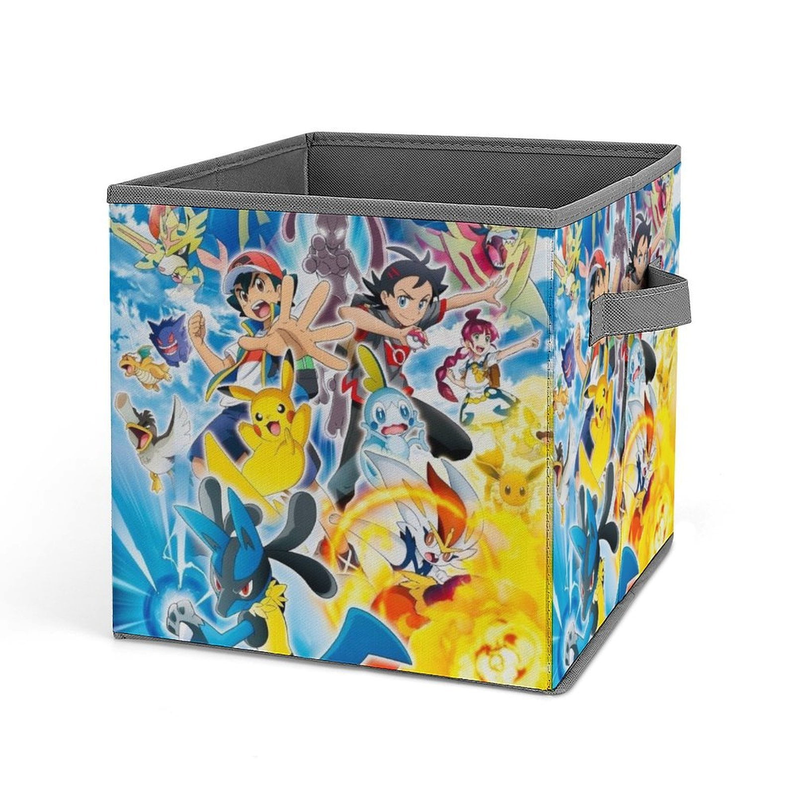 Pokemon Anime Cartoon Cube Storage Bins for Shelves, Fabric Collapsible ...