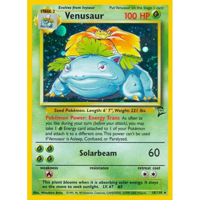 Pokemon Base Set 2 Holo Rare Venusaur #18 (LP/MP) - Walmart Business ...