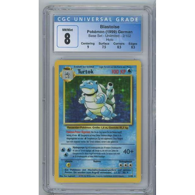 Pokemon Base Set Blastoise Graded Card (CGC 8) - Walmart.com