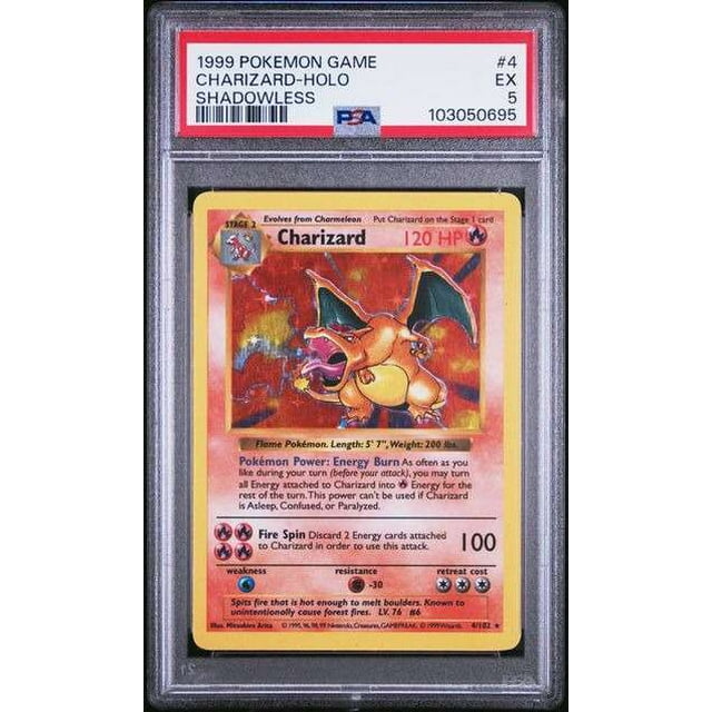 Pokemon Base Set Charizard (Shadowless - PSA 5) - Walmart.com