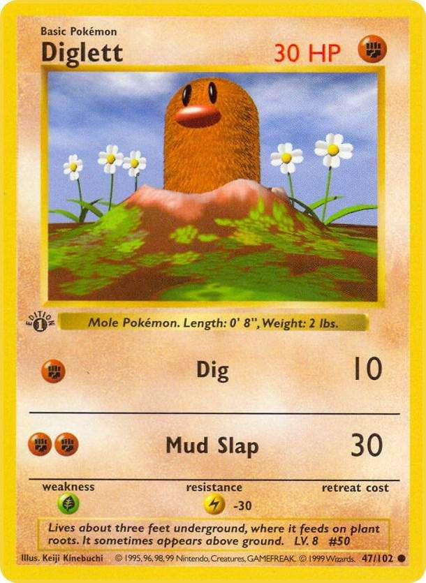 Pokemon Base Set Common Diglett #47 - Walmart.com