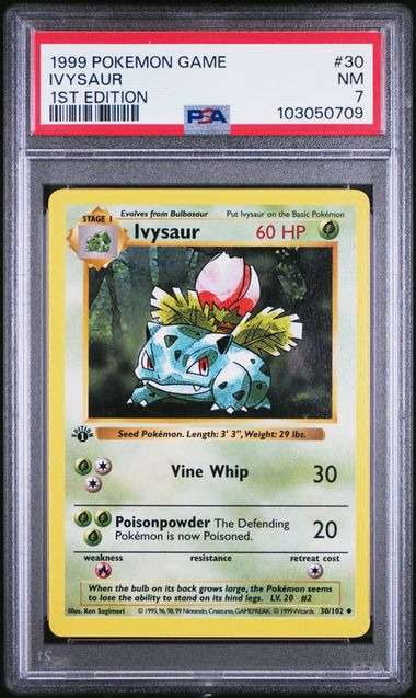 Pokemon Base Set Ivysaur (PSA 7 - First Edition) - Walmart.com