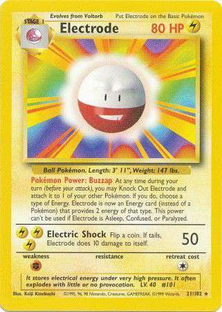 Pokemon Base Set Rare Electrode #21 - Walmart.com