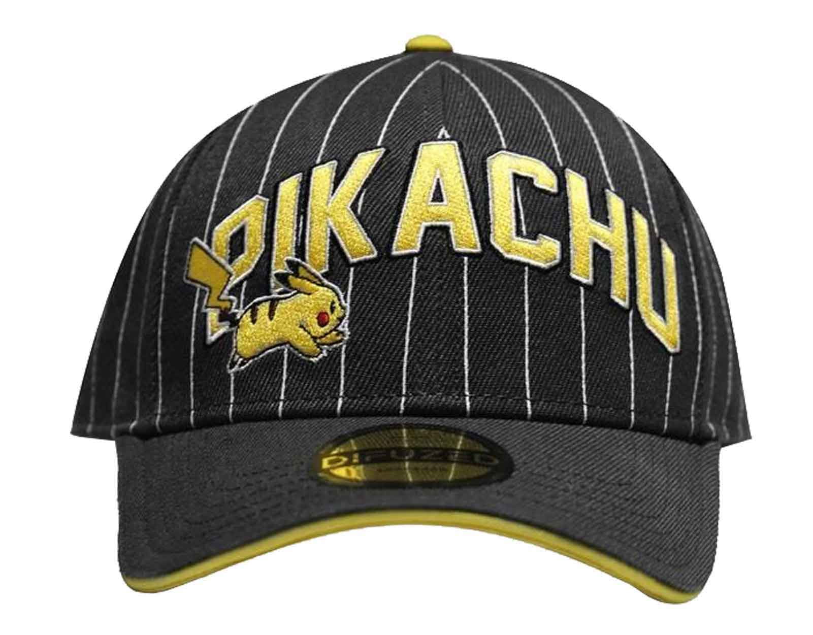 Pokemon Baseball Cap Pikachu varsity Stripes new Official Black Curved ...