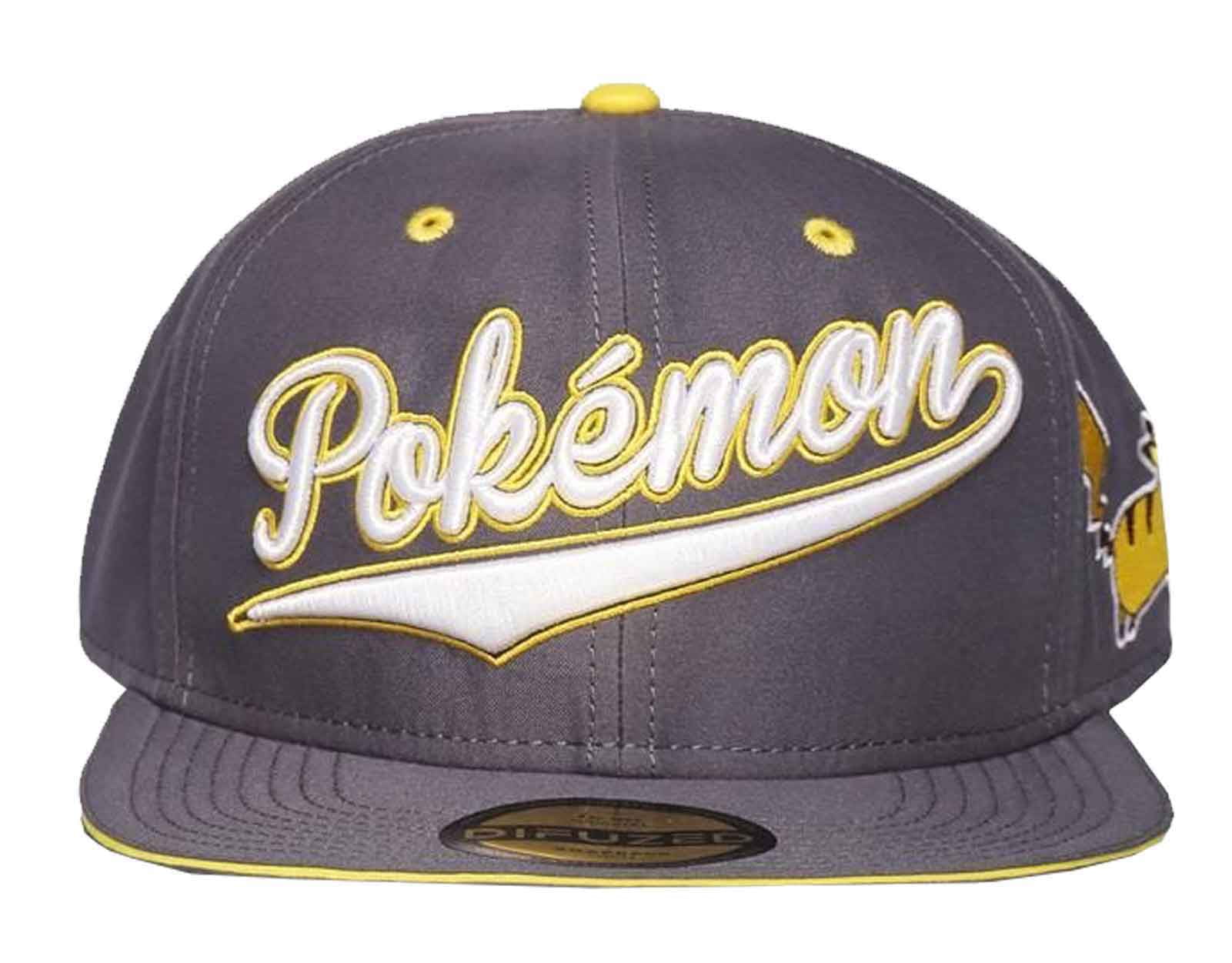 Pokemon Baseball Cap Varsity logo Pika new Official Black Curved Bill ...
