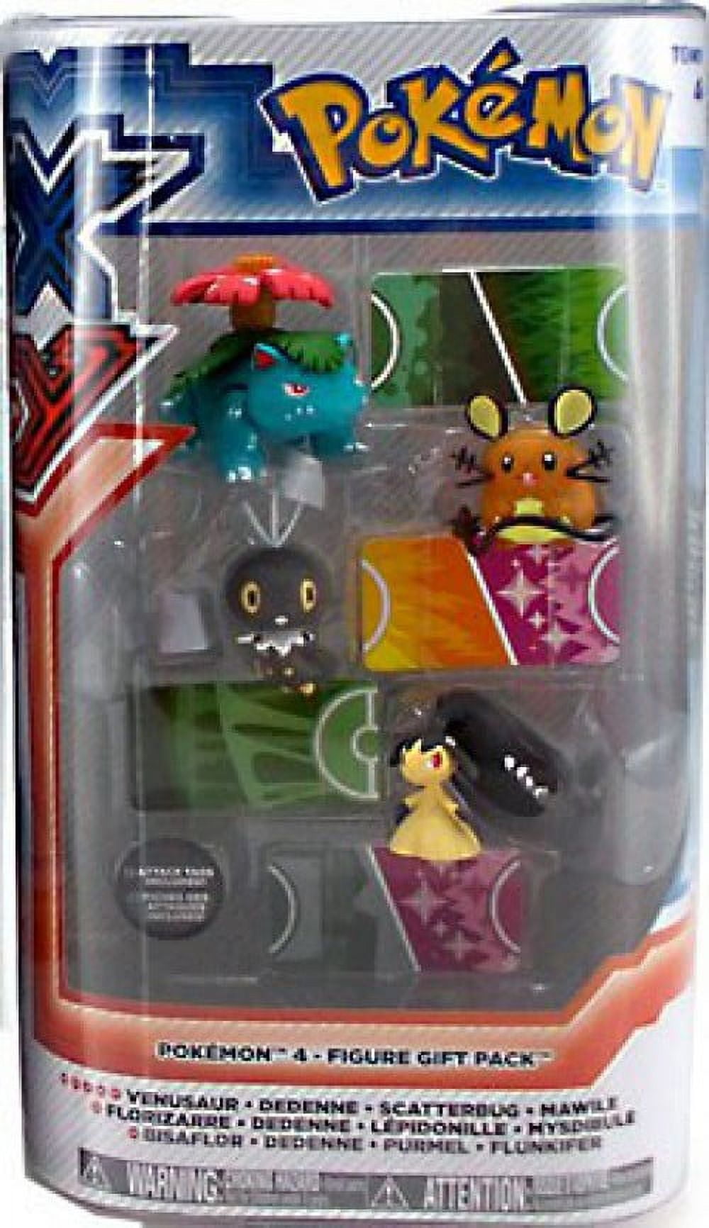 Pokemon Basic Venusaur, Dedenne, Scatterbug & Mawile Figure 4-Pack ...